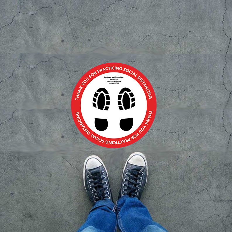 Physical Distancing Marker – Outdoor Concrete Floor Stickers – Artsoft ...